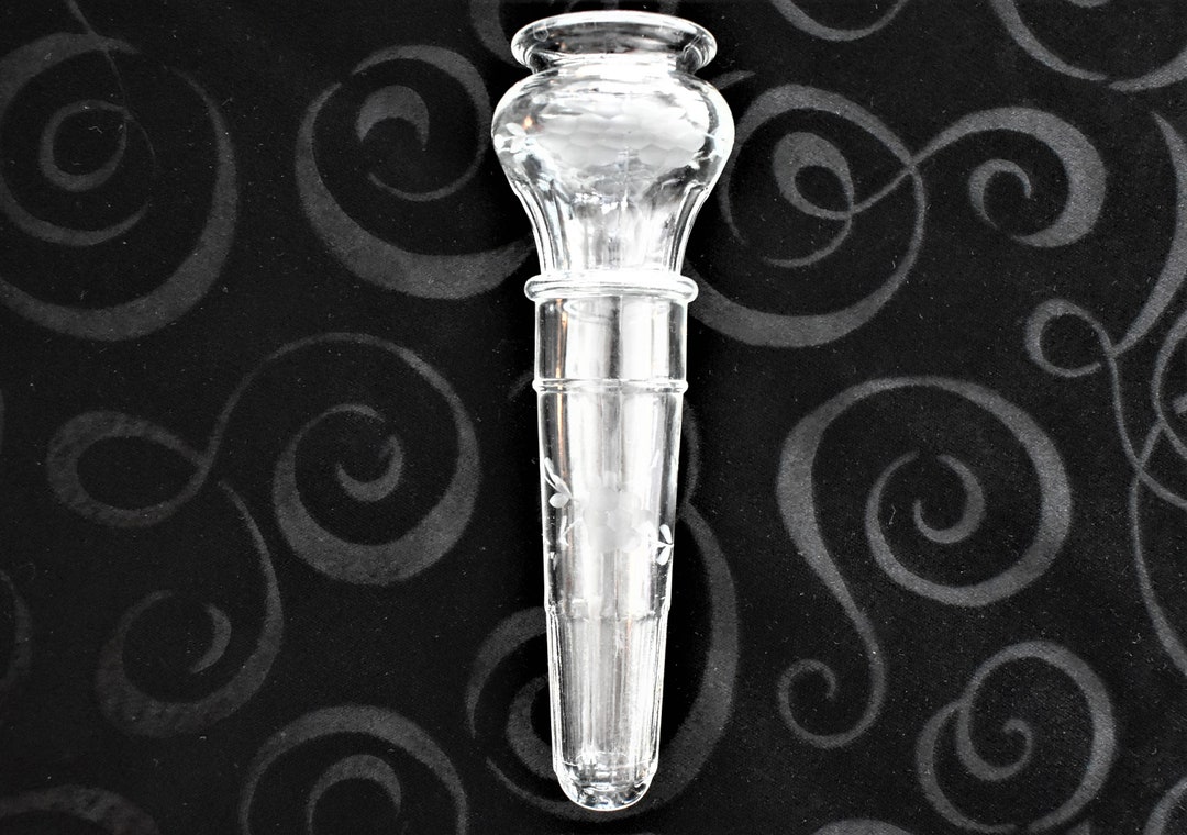 Antique Model A or T Hearse Car Glass Bud Flower Etched Clear Glass ...