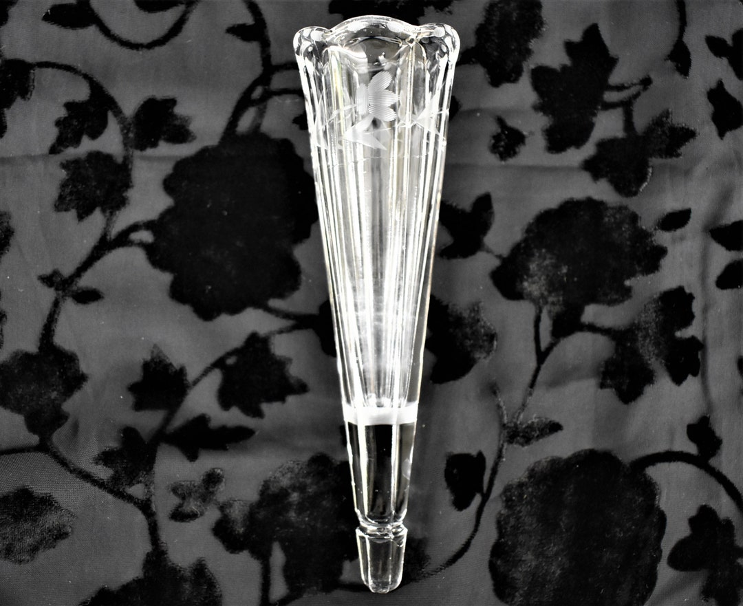 Antique Model A or T Hearse Car Glass Bud Flower Etched Glass Vase - Etsy