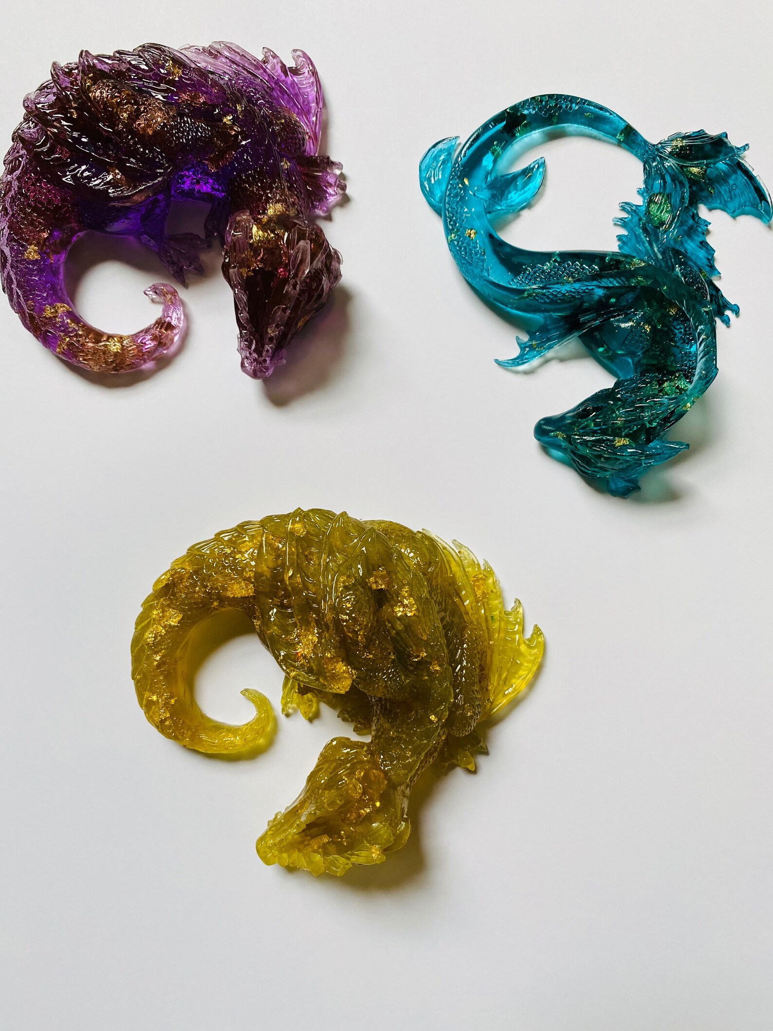 Resin Dragons Sculpture choose Your Own Color/ Size - Etsy