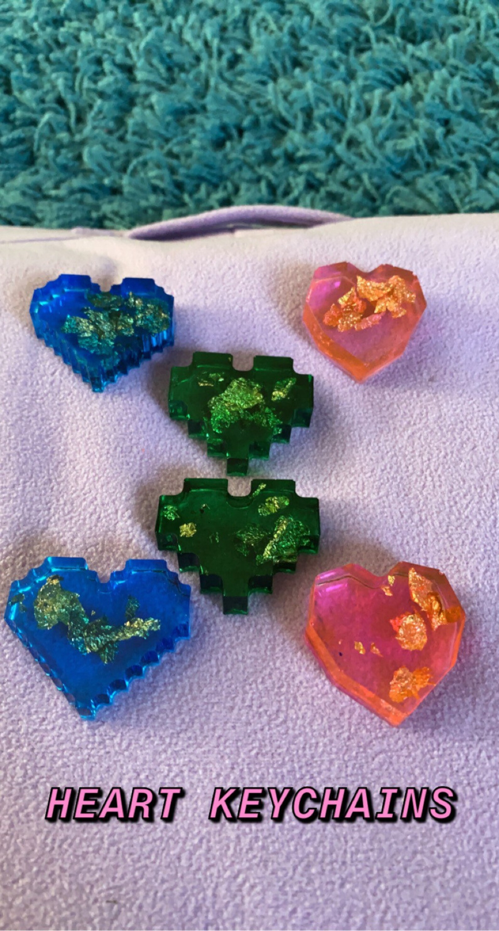 Resin Heart Keychains - Etsy