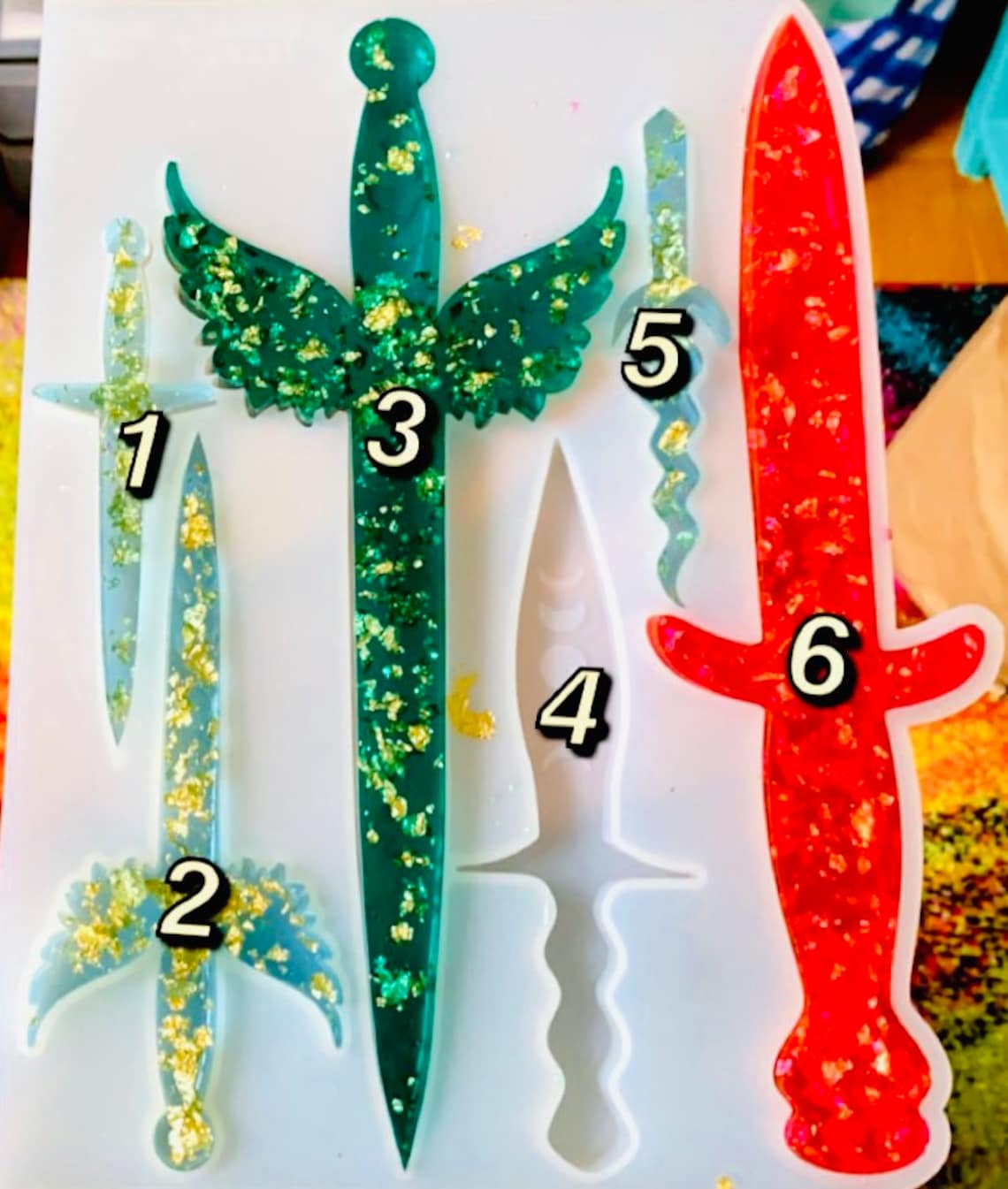 Fantasy Swords Resin Swords Gold Leaf Sword Art Sparkly - Etsy