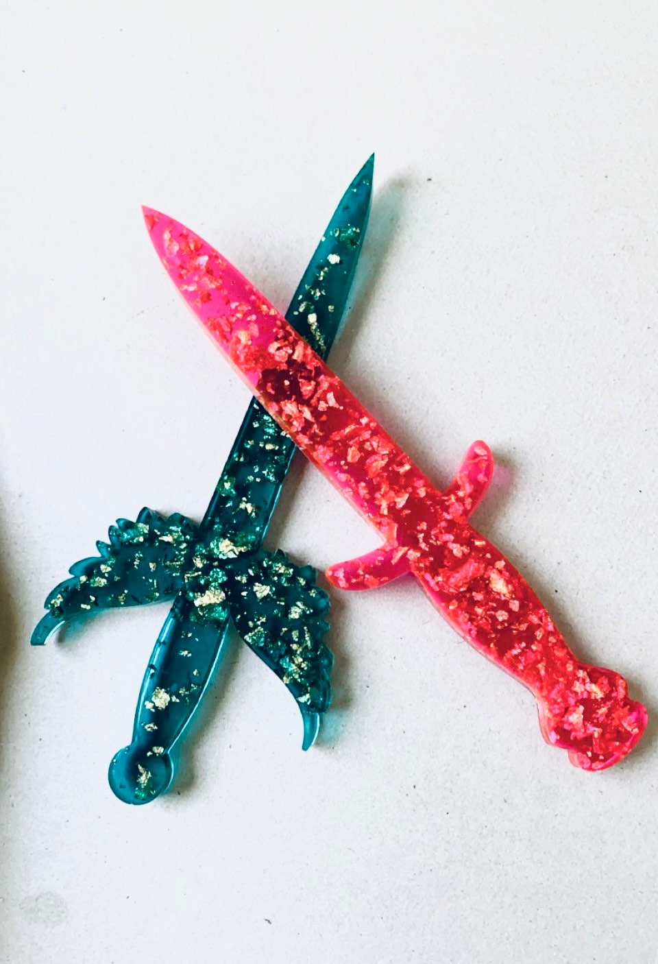 Fantasy Swords Resin Swords Gold Leaf Sword Art Sparkly | Etsy