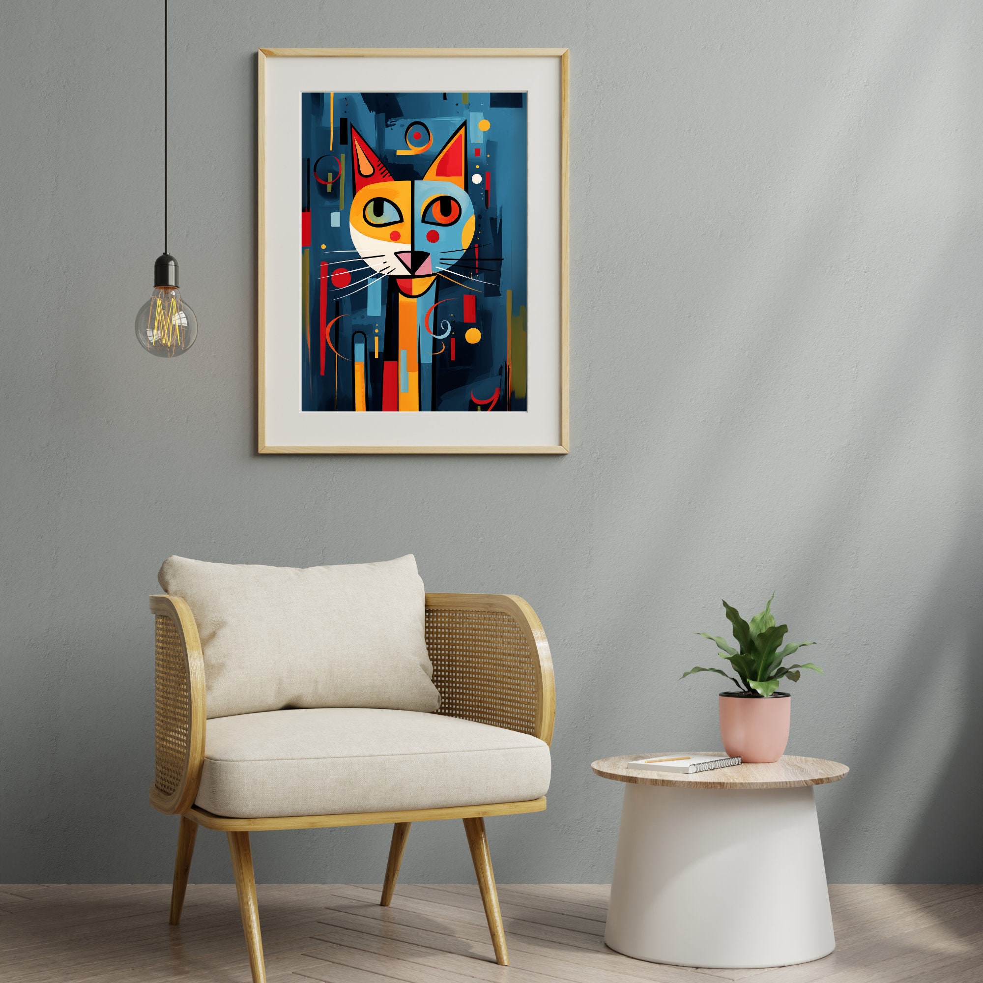 Picasso Style Abstract Cat Art Digital Download Abstract Art JPG ...