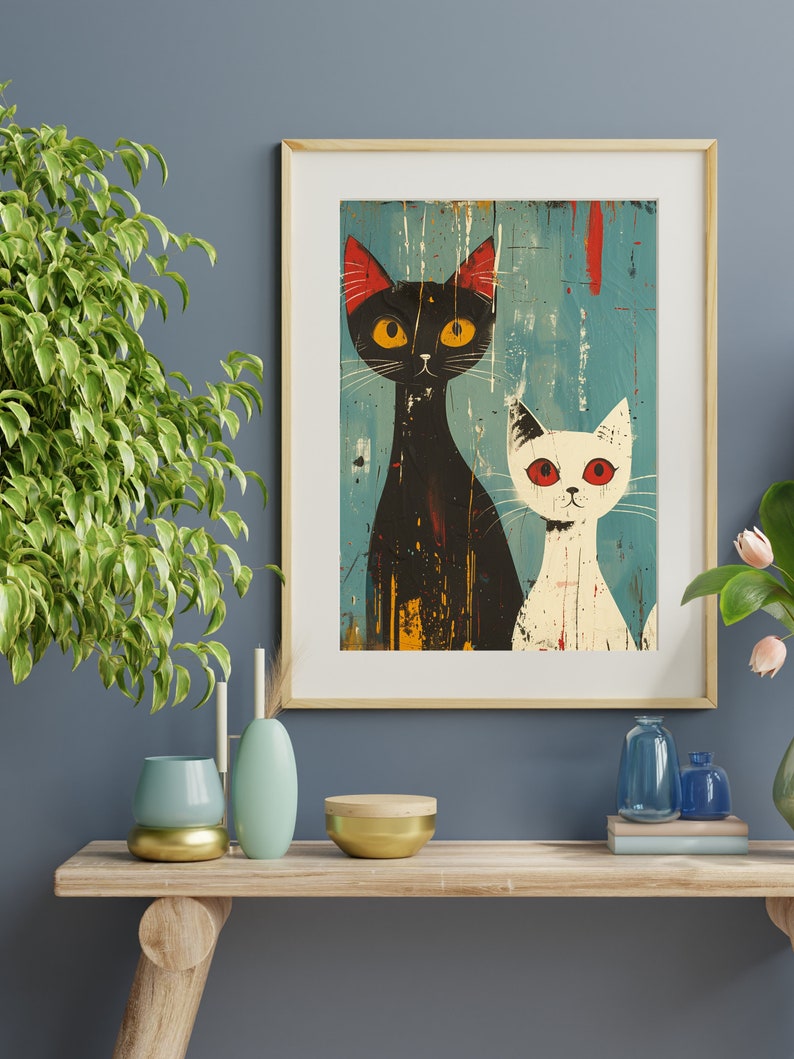 Picasso Style Abstract Cat Art Digital Download Abstract Art JPG ...