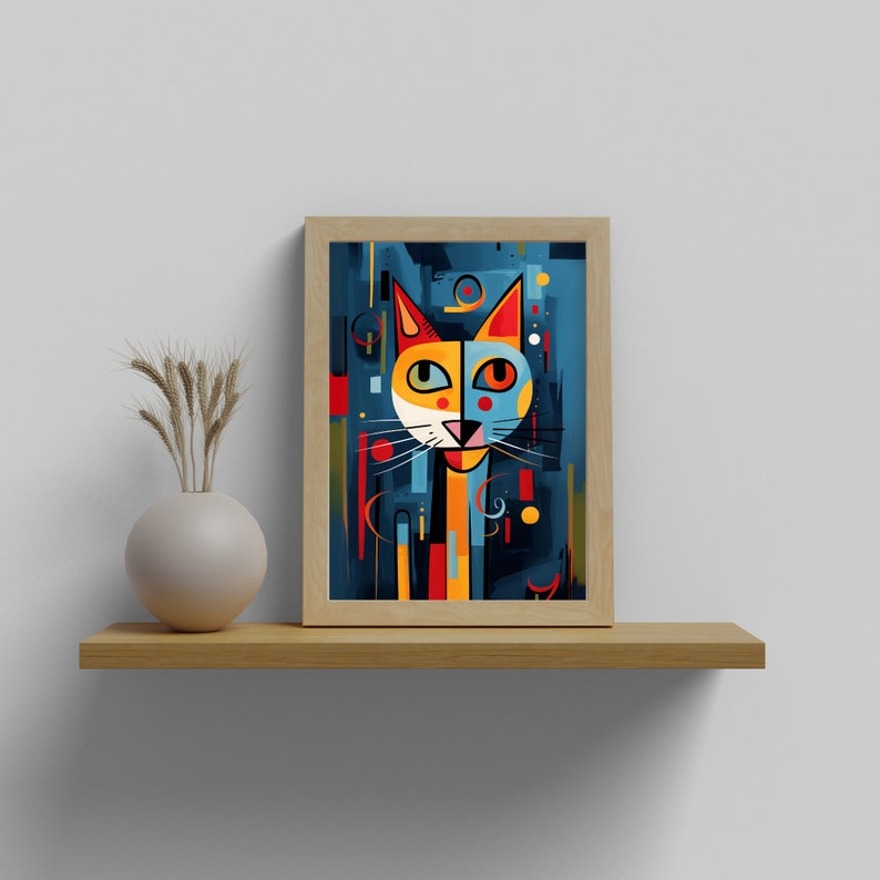 Picasso Style Abstract Cat Art Digital Download Abstract Art JPG ...