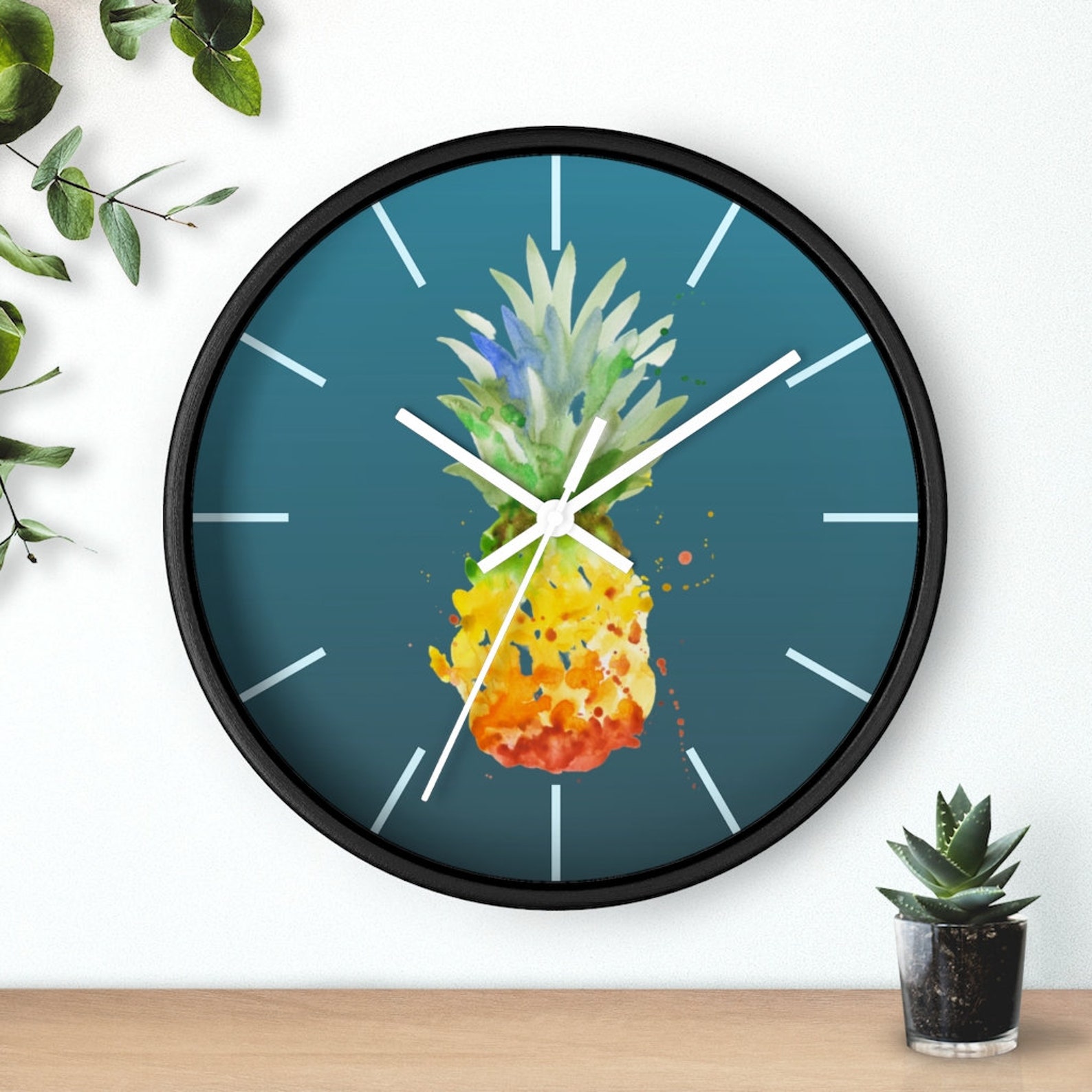 Pineapple Wall Clock Pineapple Clock Unique Tropical Wall | Etsy