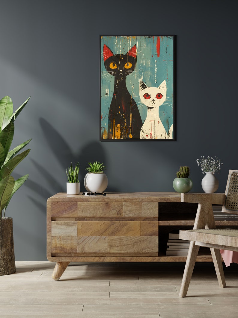 Picasso Style Abstract Cat Art Digital Download Abstract Art JPG ...