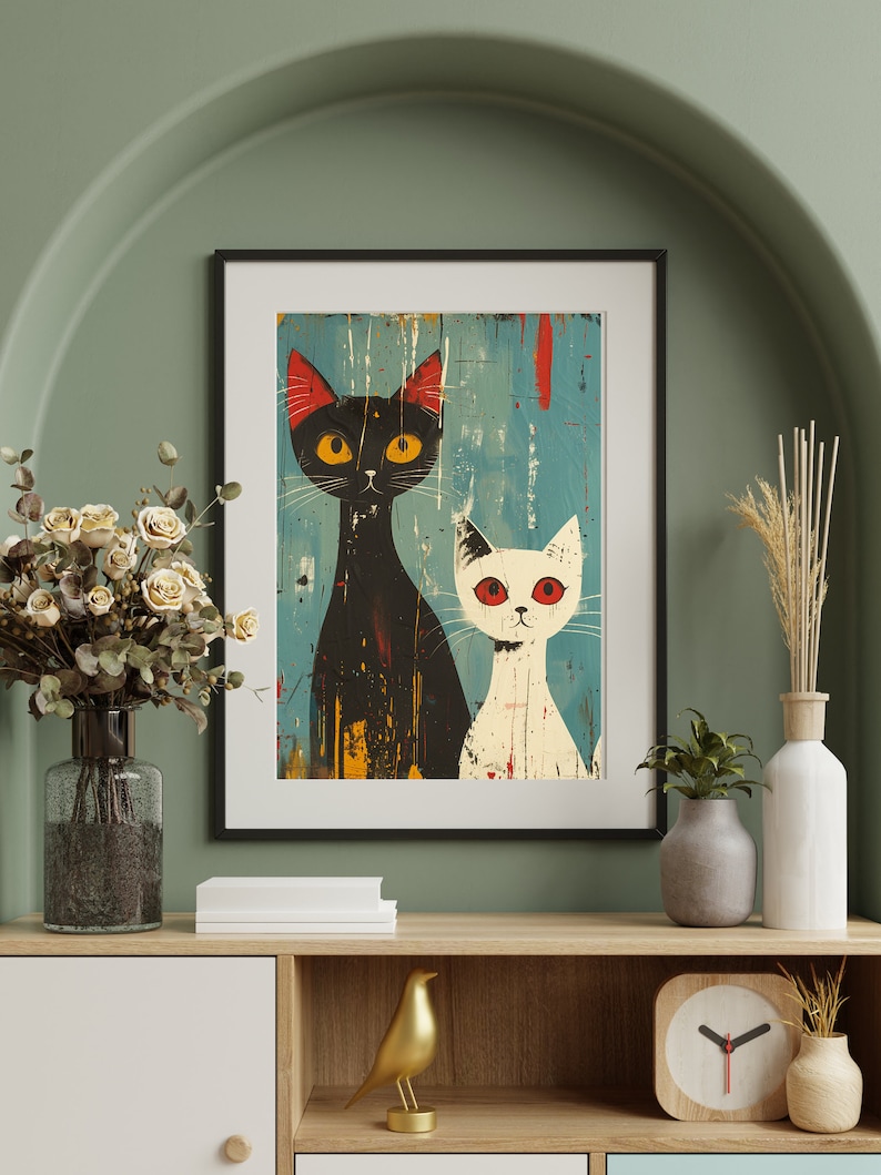 Picasso Style Abstract Cat Art Digital Download Abstract Art JPG ...