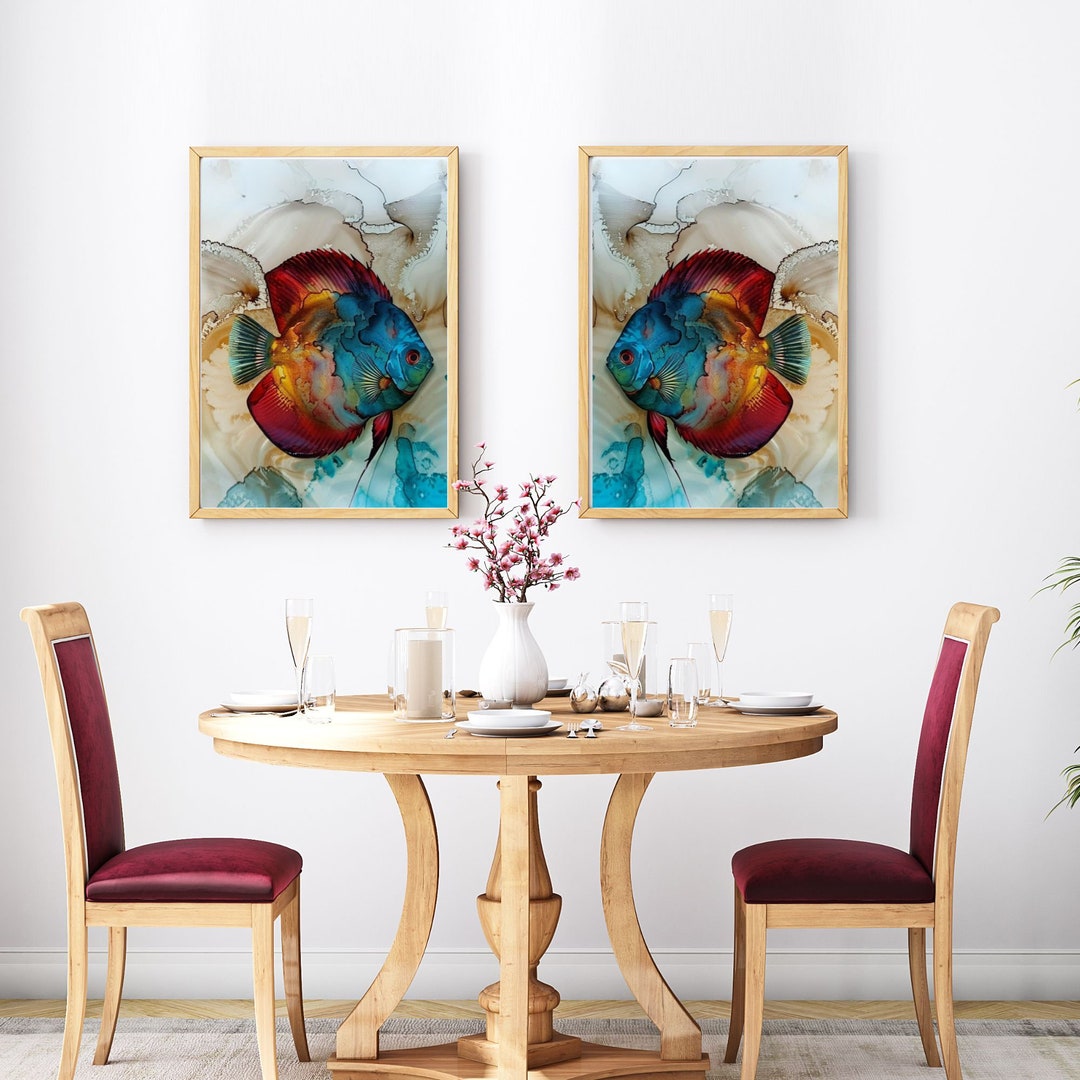 Discus Fish, Set of 2 Digital Prints, Modern Painting Decor - Etsy