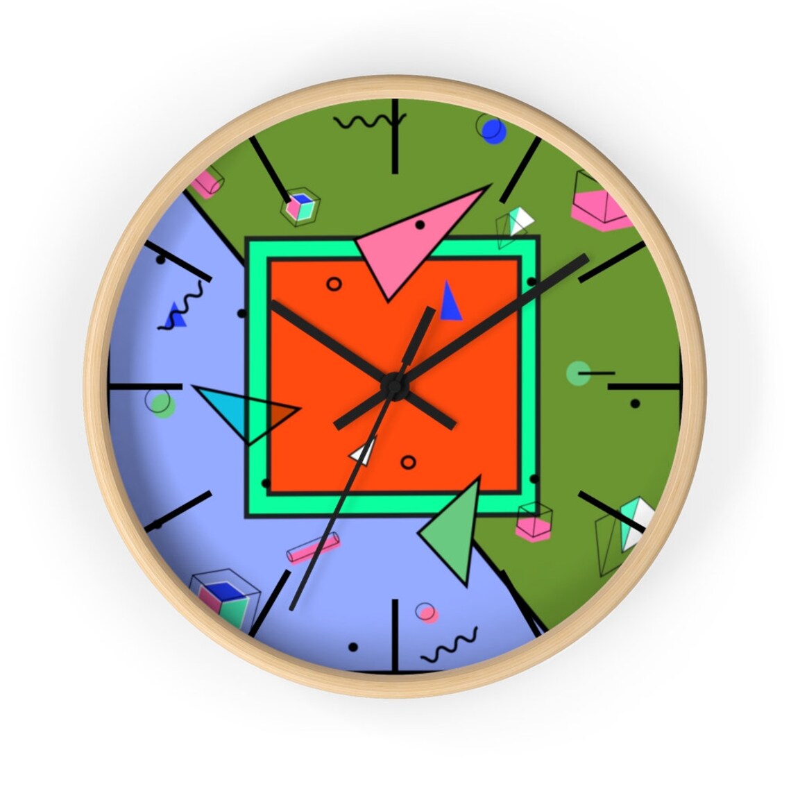 Memphis Clock Pop Art Wall Clock Pop Art Clock | Etsy