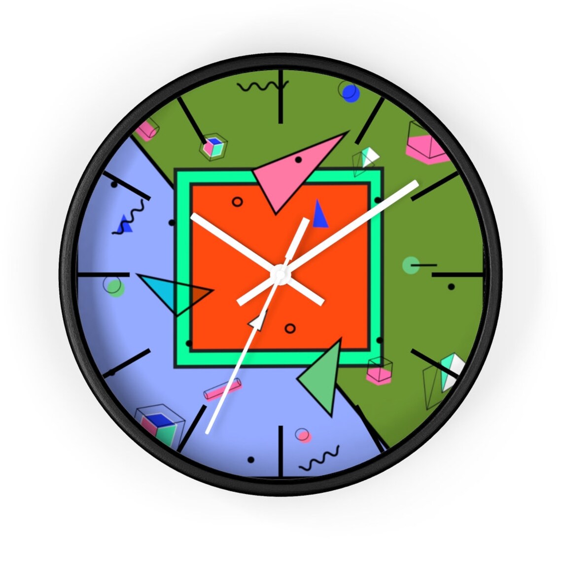 Memphis Clock Pop Art Wall Clock Pop Art Clock | Etsy