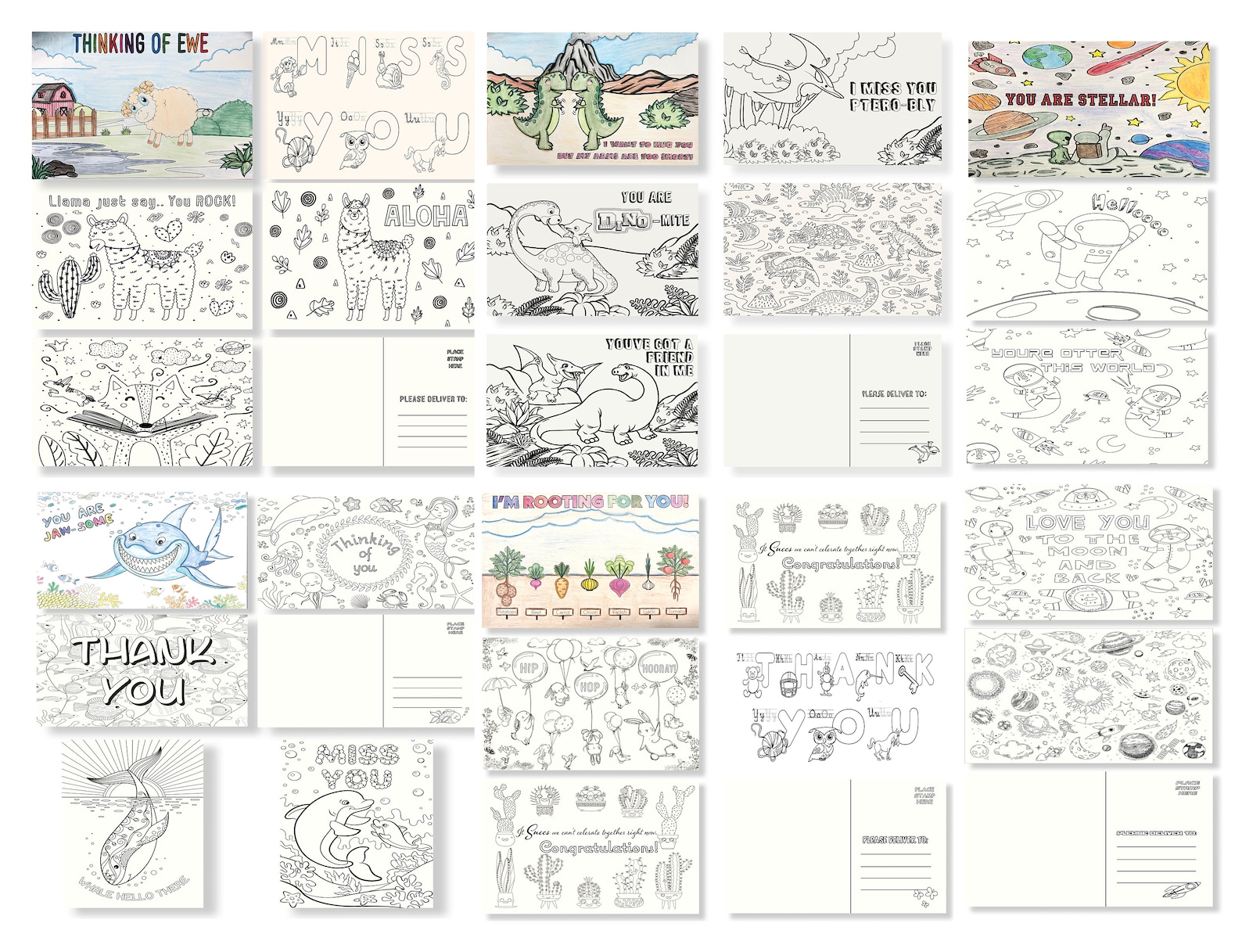 Create Your Own Postcard for Kids Pack - Etsy