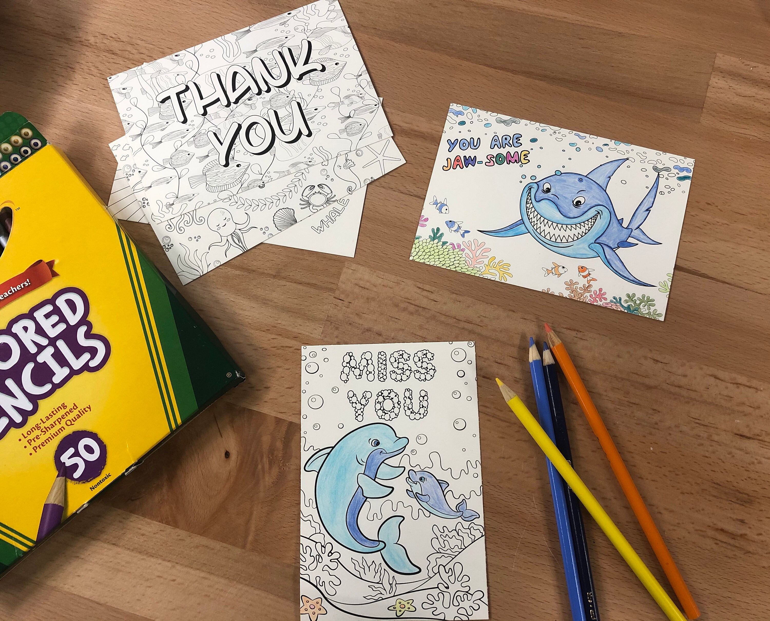 Pack of 25 Sea Life Postcards for Kids to Color - Etsy