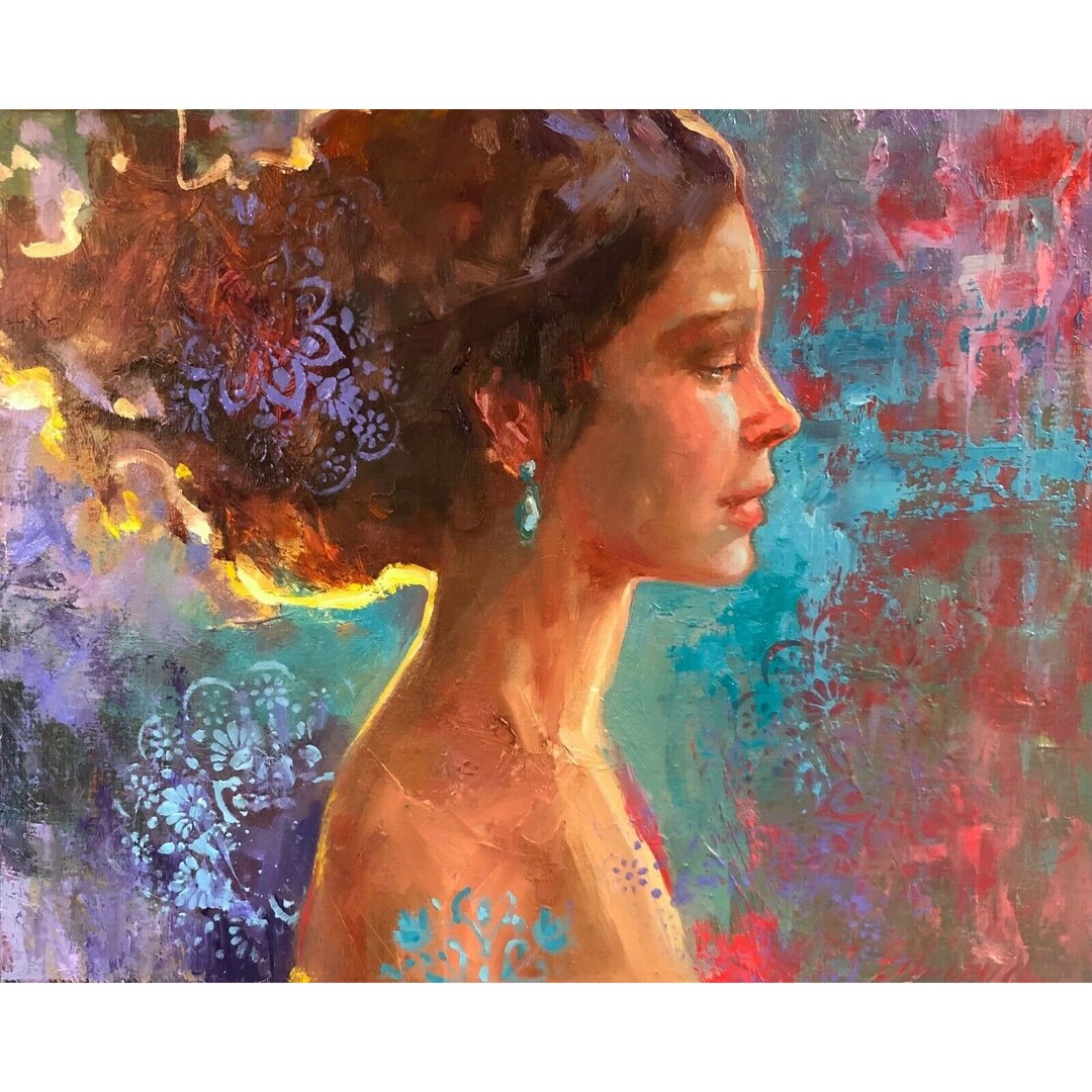 Beautiful Lady Art, Fantasy Woman Art, Oil Painting, Beauty Portrait ...