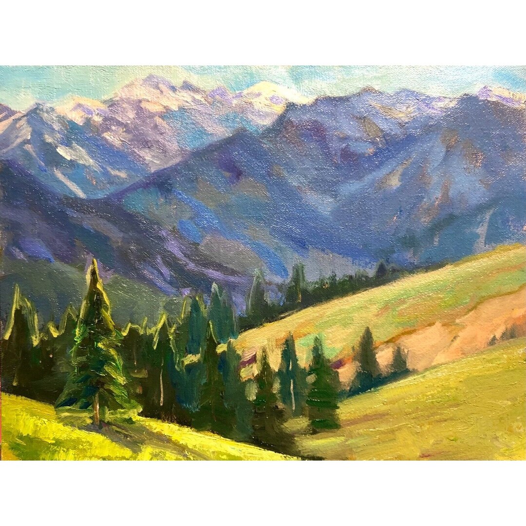 Hurricane Ridge Art, North Cascades Art, Washington Painting, Hiking ...