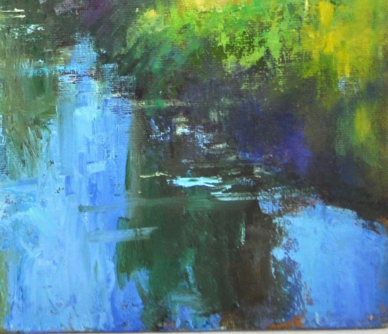 River Bank Painting Original Art Oil on Canvas Impressionism Landscape ...
