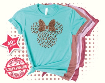 Disney Minnie Mouse Leopard Print Shirt Disneyland Vacation - Etsy