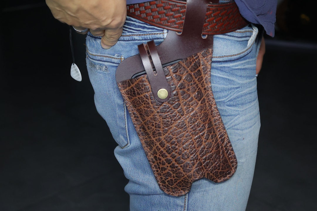 Slanted Smartphone Holster With/custom Leather Cell Phone Case With ...