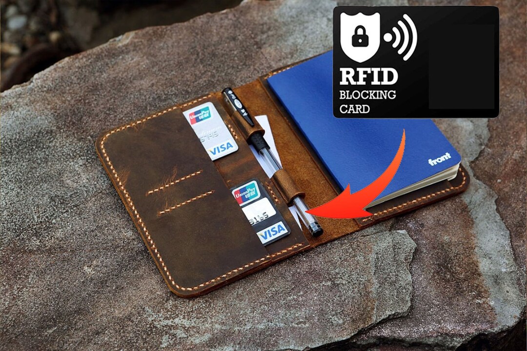 RFID A6 Notebook Field Notes Leather Portfolio Cover / Distressed ...