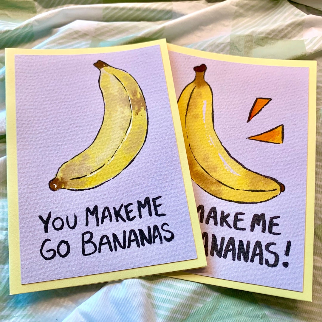 Banana Pun Cards - “you Make Me Go Bananas” - Etsy