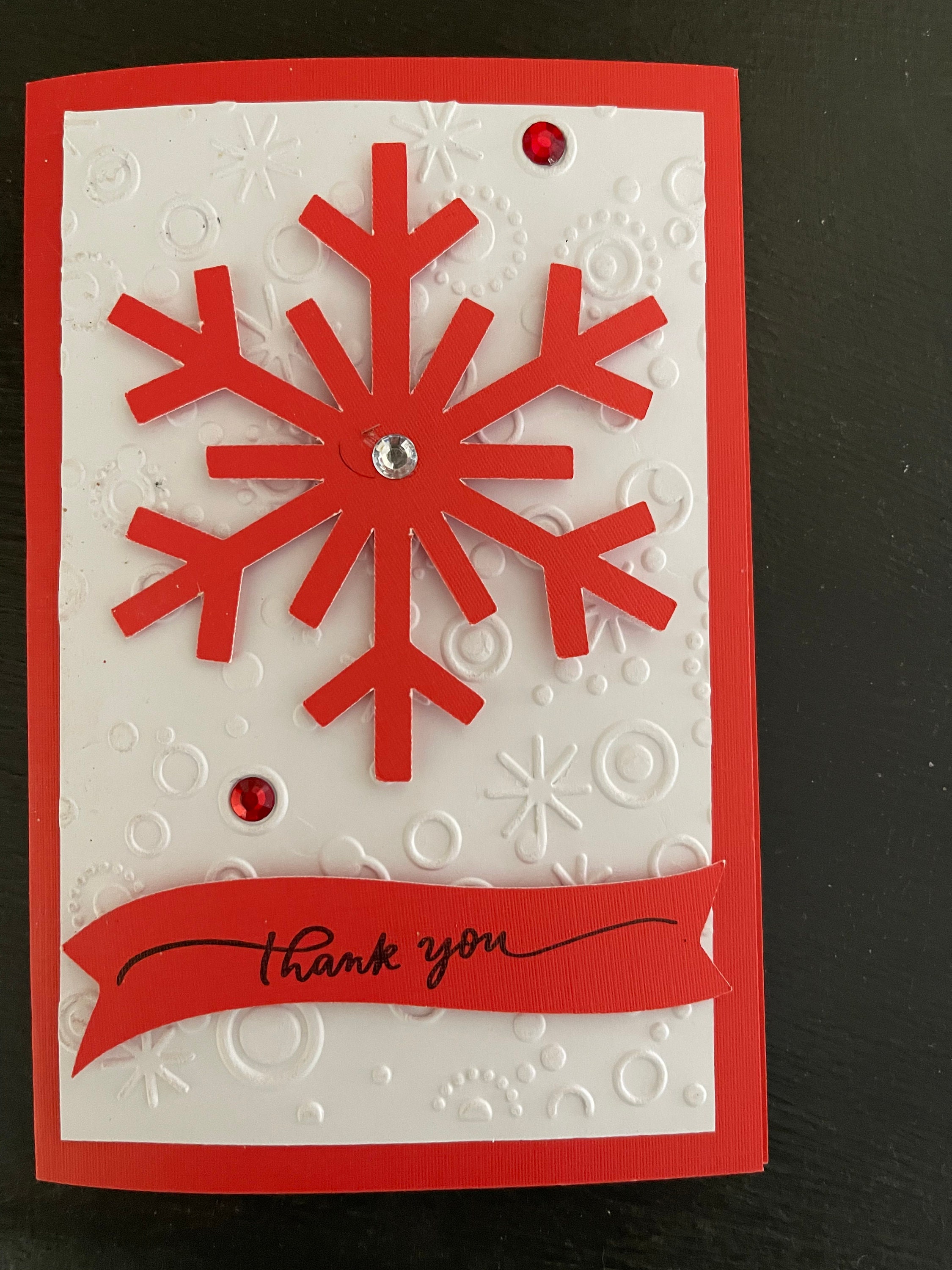 Snowflake Thank You Card - Etsy