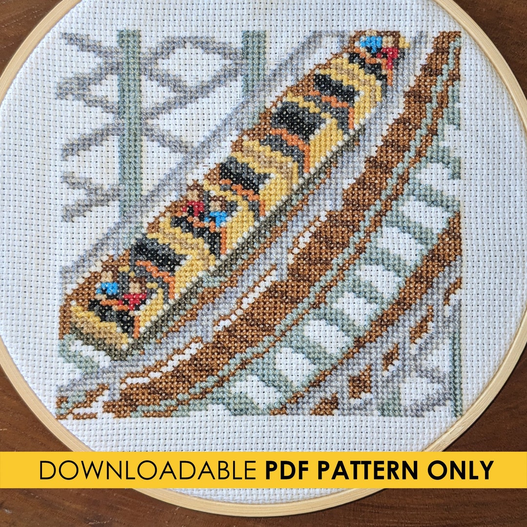 Pattern: Rollercoaster Tycoon Wooden Roller Coaster 1 Cross-stitch ...