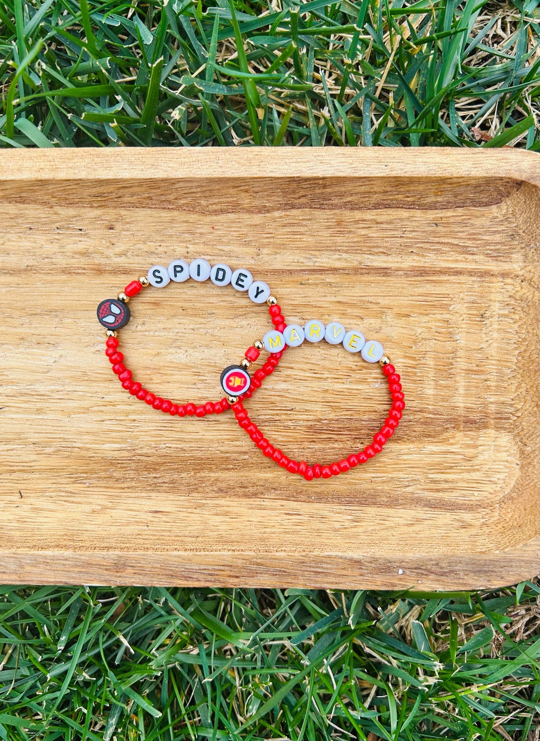 Marvel Spiderman and Iron Man Personalized Bracelet, Personalized ...