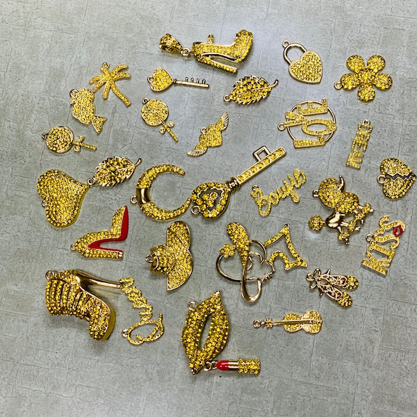 Rhinestone Charm - Etsy