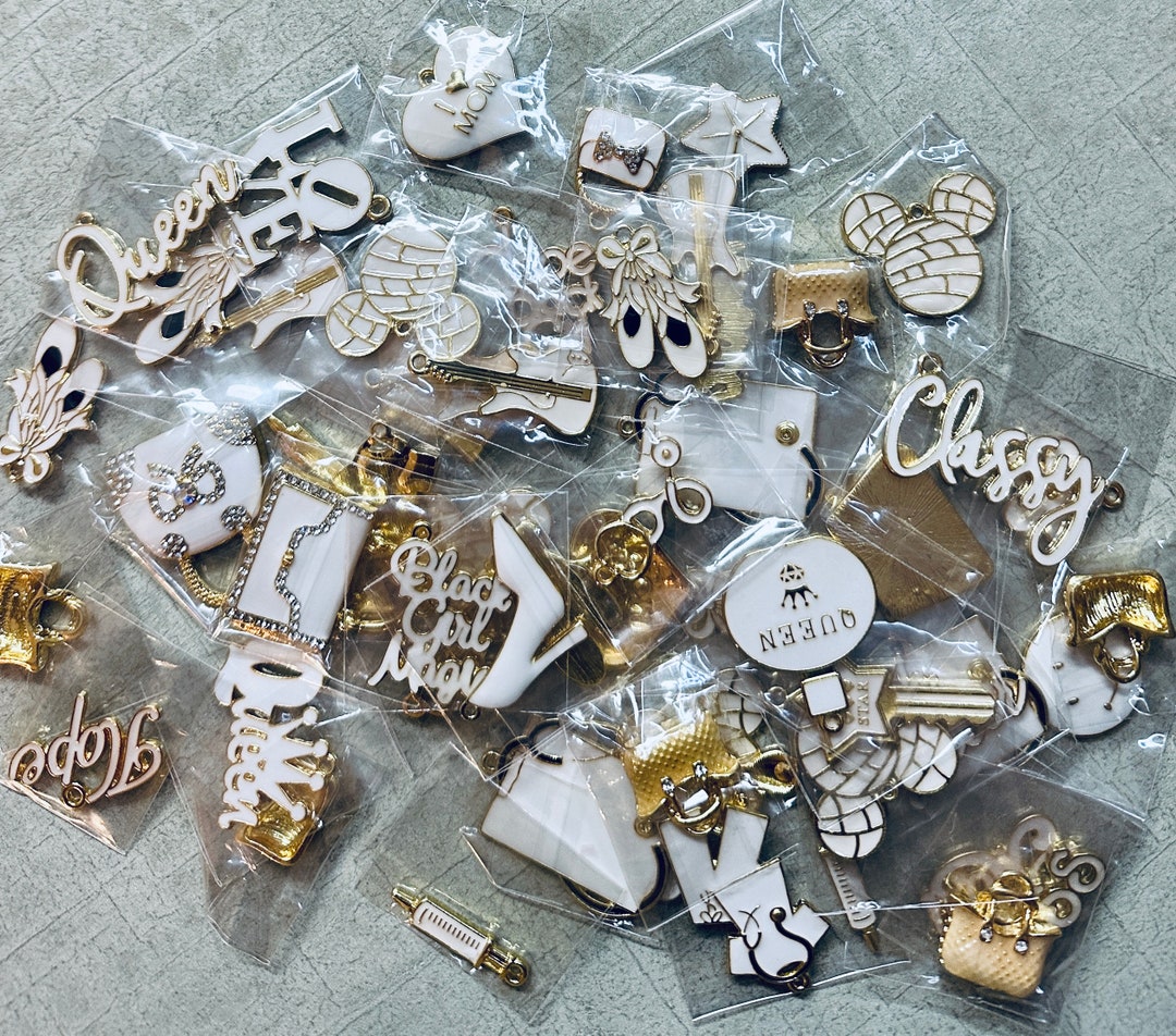 White Charms, Solid Color Charms, Gold and White Charms, Wholesale ...
