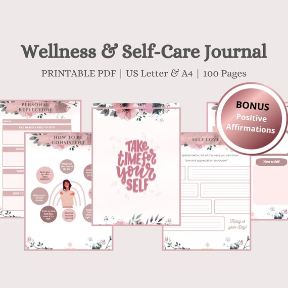 Printable Self Care Planner Wellness Journal Self Care - Etsy
