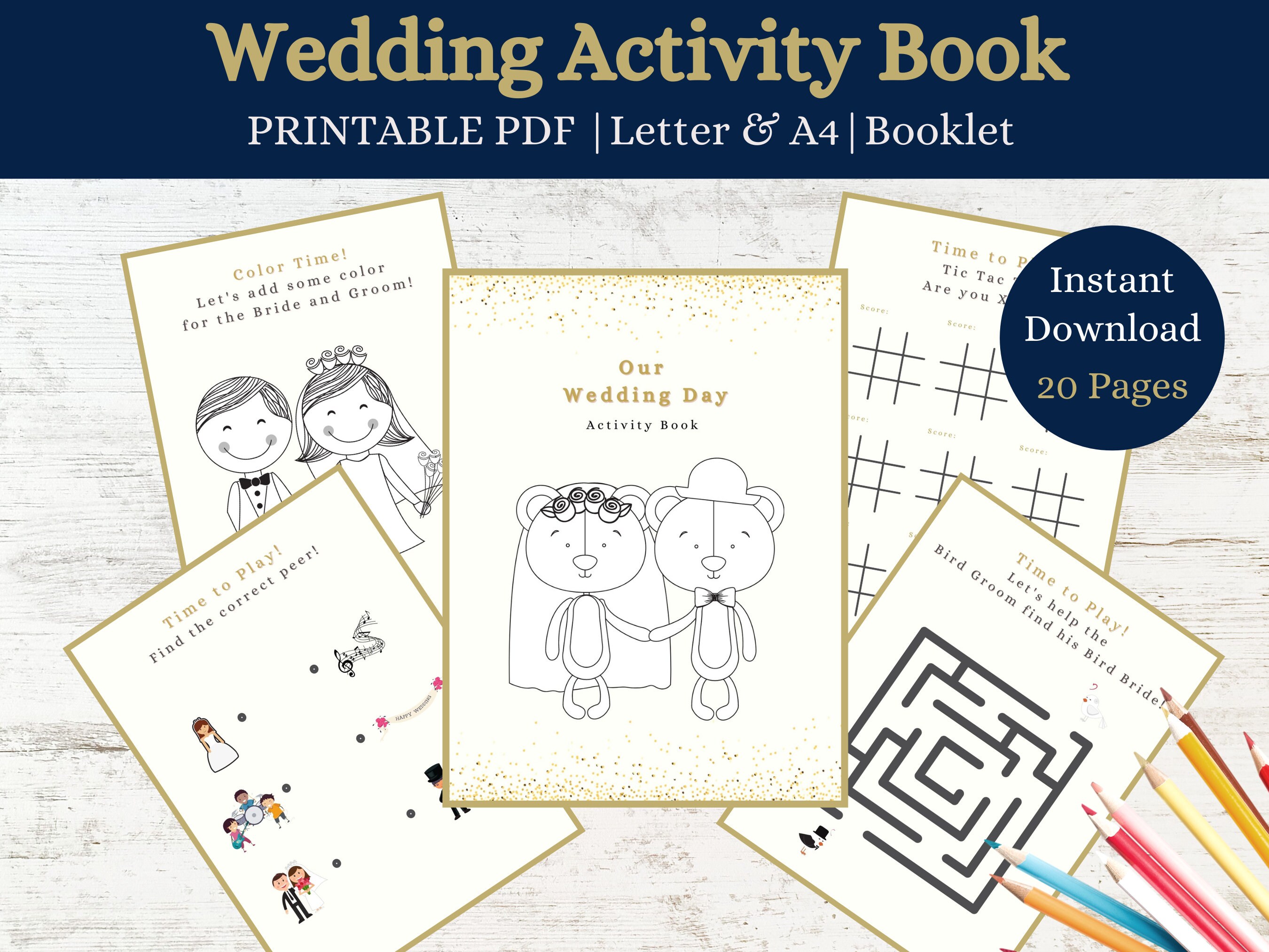 Wedding Activity Book For Kids Template