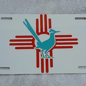 New Mexico Zia Symbol With a Road Runner Center License Plate - Etsy