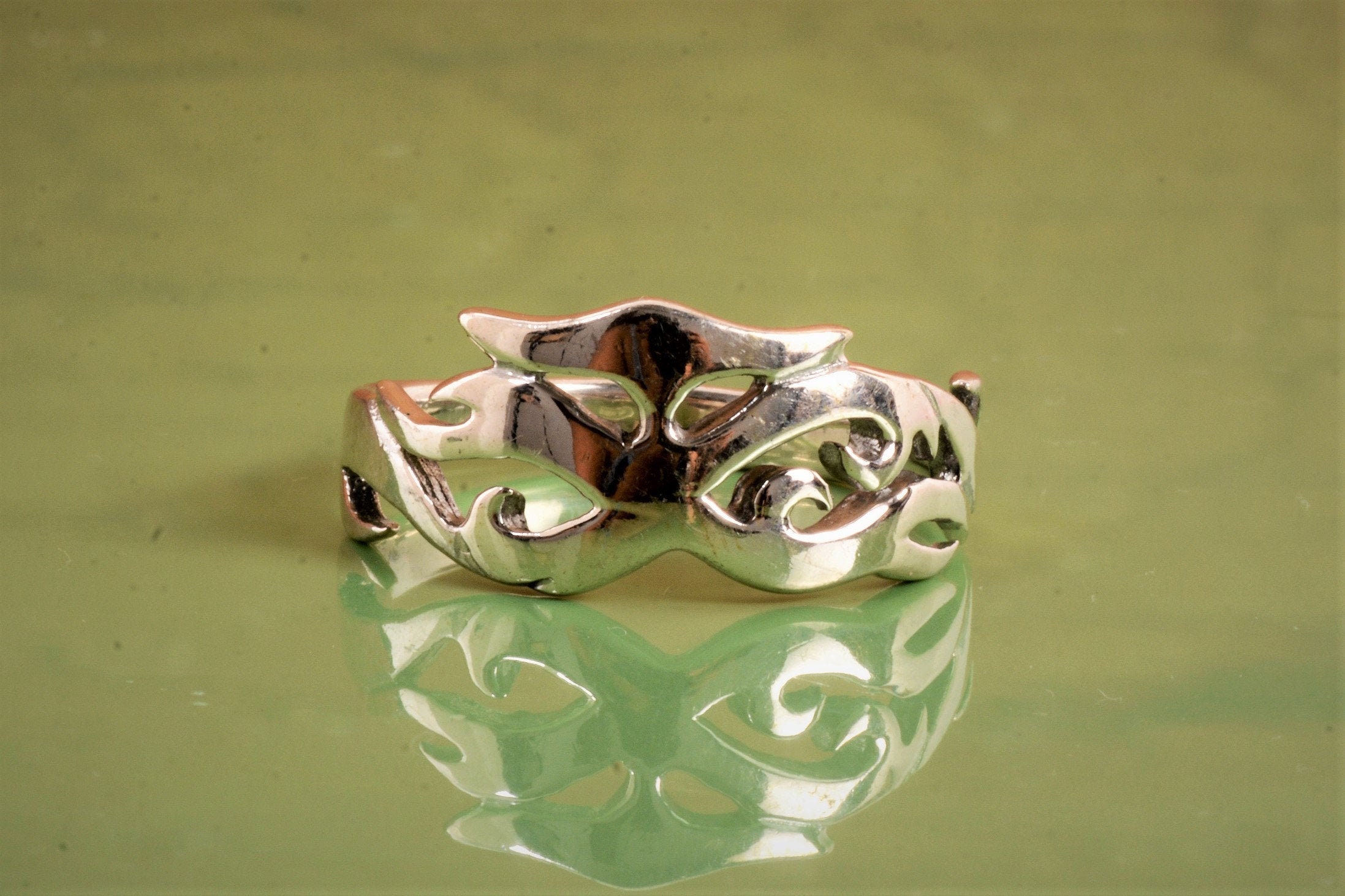 Mask Design Silver Ring Pure 925 Sterling Silver Ring - Etsy