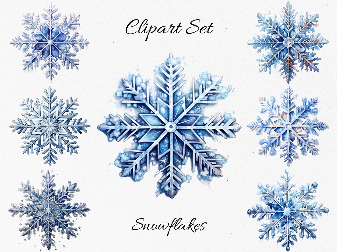Snowflakes, Winter Watercolor Clipart Bundle - Digital Download ...