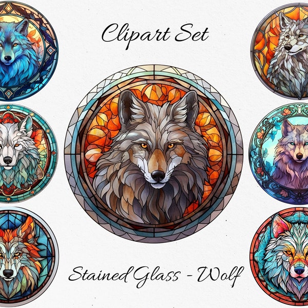 Wolf Stained Glass - Etsy