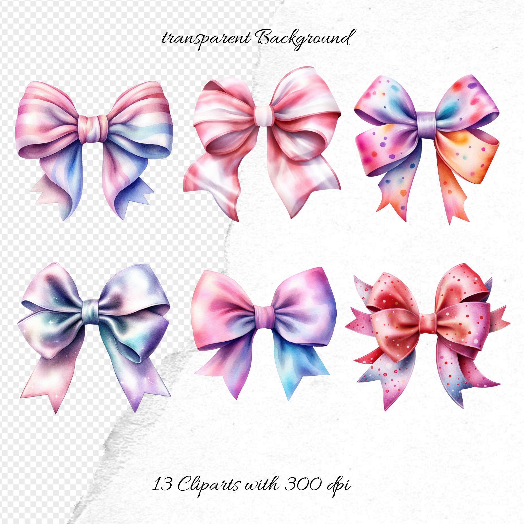 Ribbon Bows Watercolor Clipart Bundle - Digital Download, Scrapbook ...