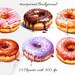 Donut , Food , Watercolor Clipart Bundle - Digital Download, Scrapbook ...