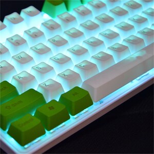 Frosted Feel Green White Keycaps Set 108 Keycap Set Gradient | Etsy