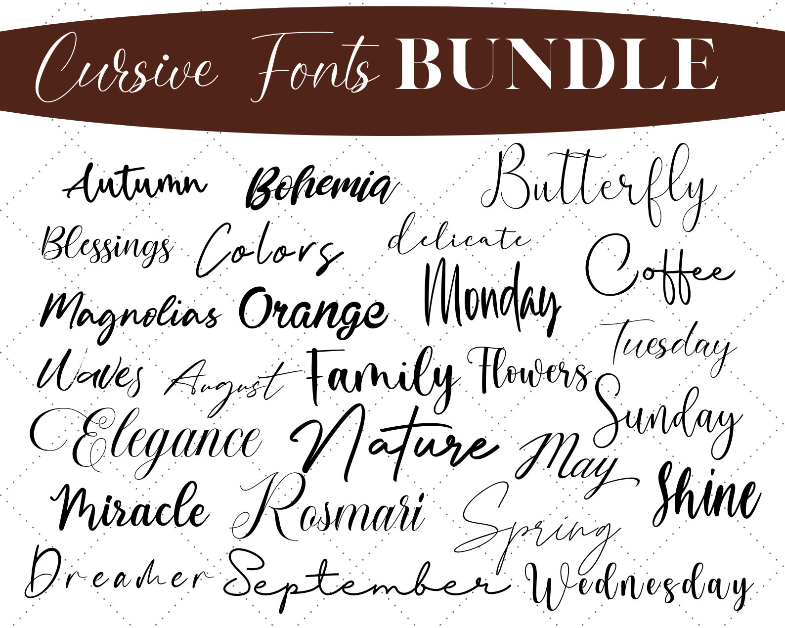 CURSIVE FONTS BUNDLE/ Cursive Cricut Wedding font Silhouette | Etsy