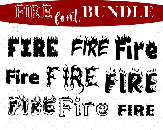 Drawing & Illustration Art & Collectibles FIRE FONT/ Silhouette Flame ...