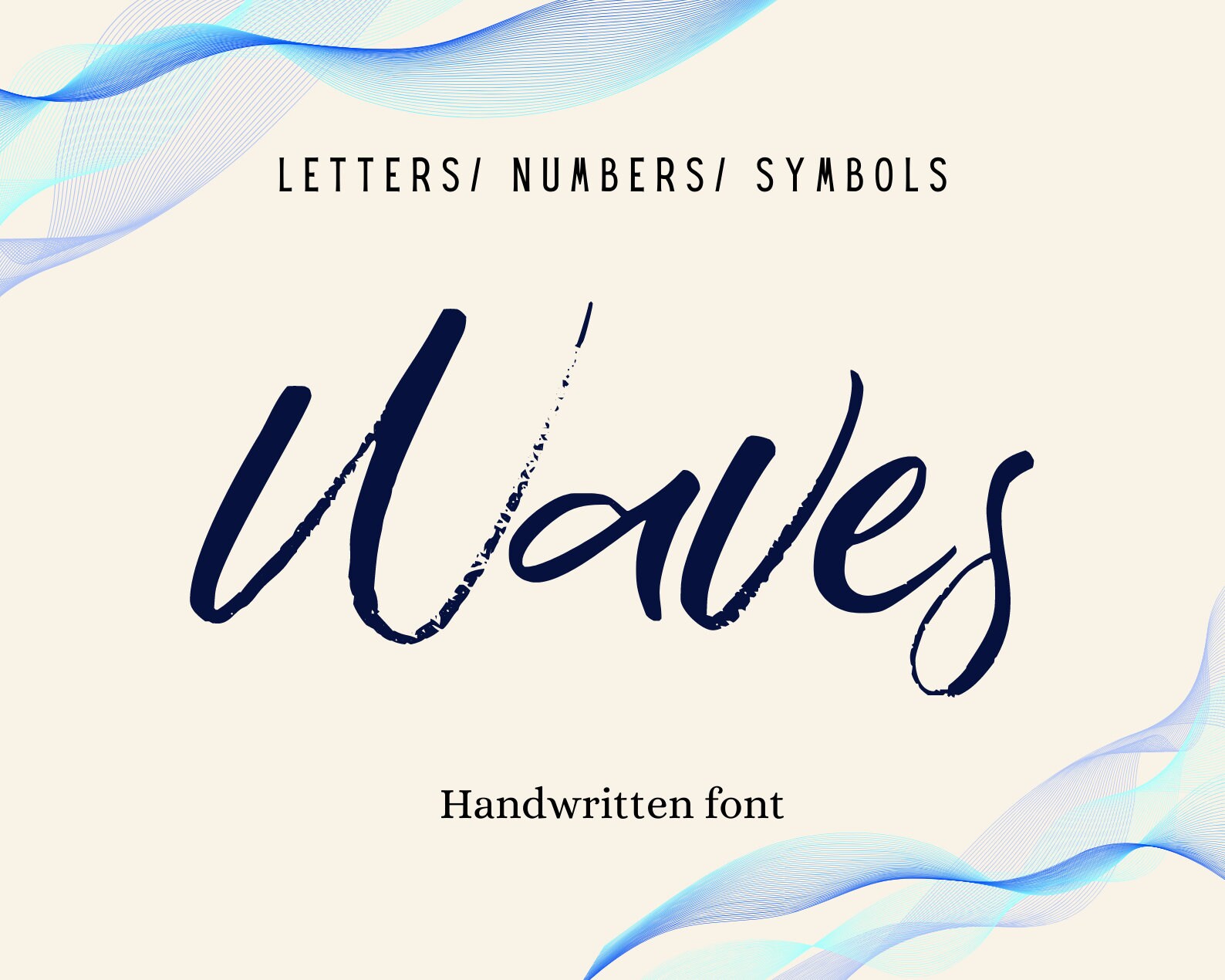 Waves Font Otf Handwritten Font Cricut Silhouette | Etsy