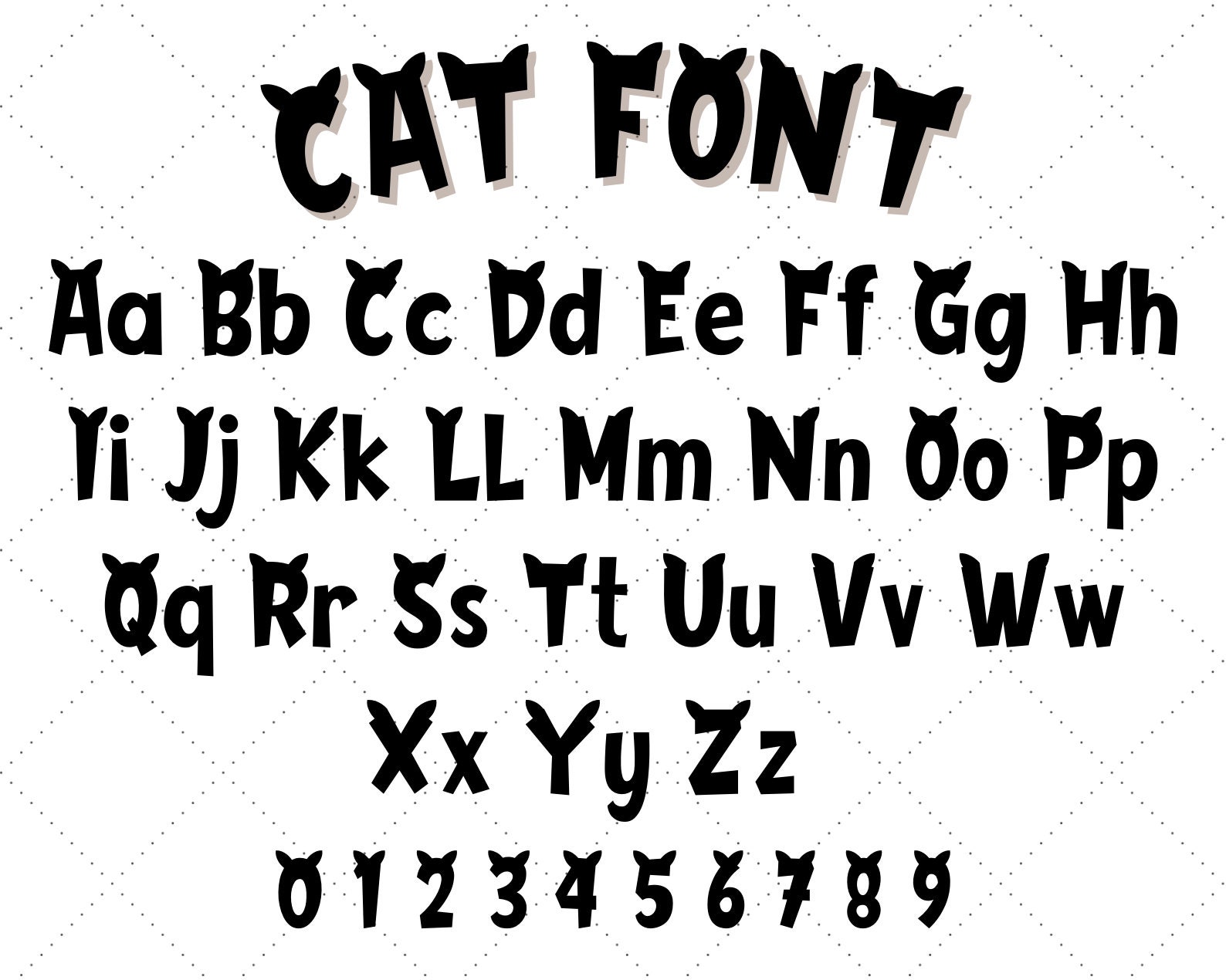 Cat Fonts Animal Fonts Silhouette Fonts Cricut Fonts Digital | Etsy
