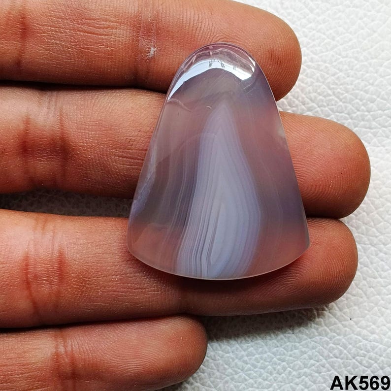 White Banded Agate Cabochon, Crystal Jewelry Making Stone - Etsy