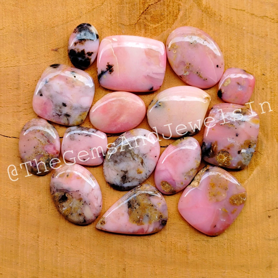 Pink Opal Cabochon Lot, Wholesale Pink Opal Gemstone Lot, Natural Pink ...