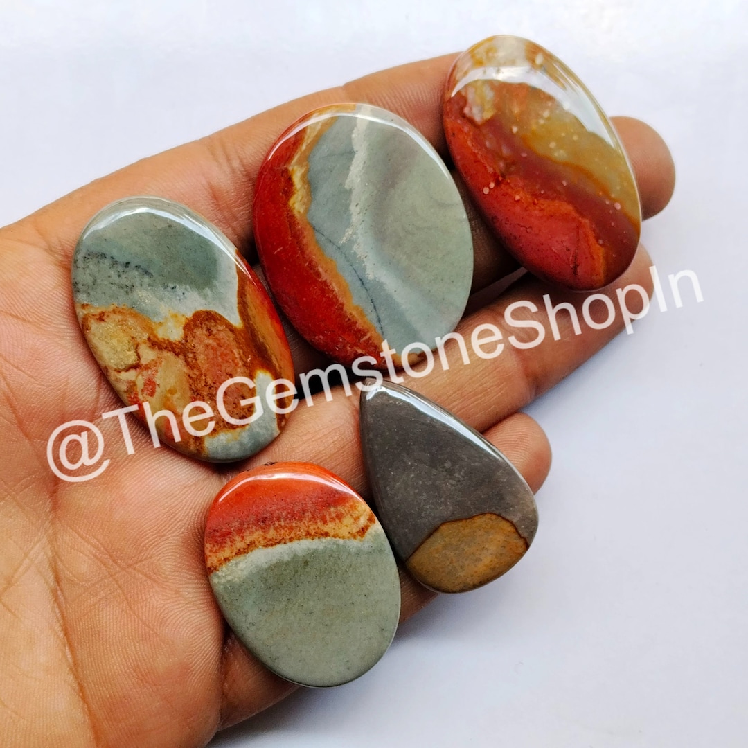 Wholesale Polychrome Jasper Gemstone Lot, Polychrome Jasper Cabochon ...