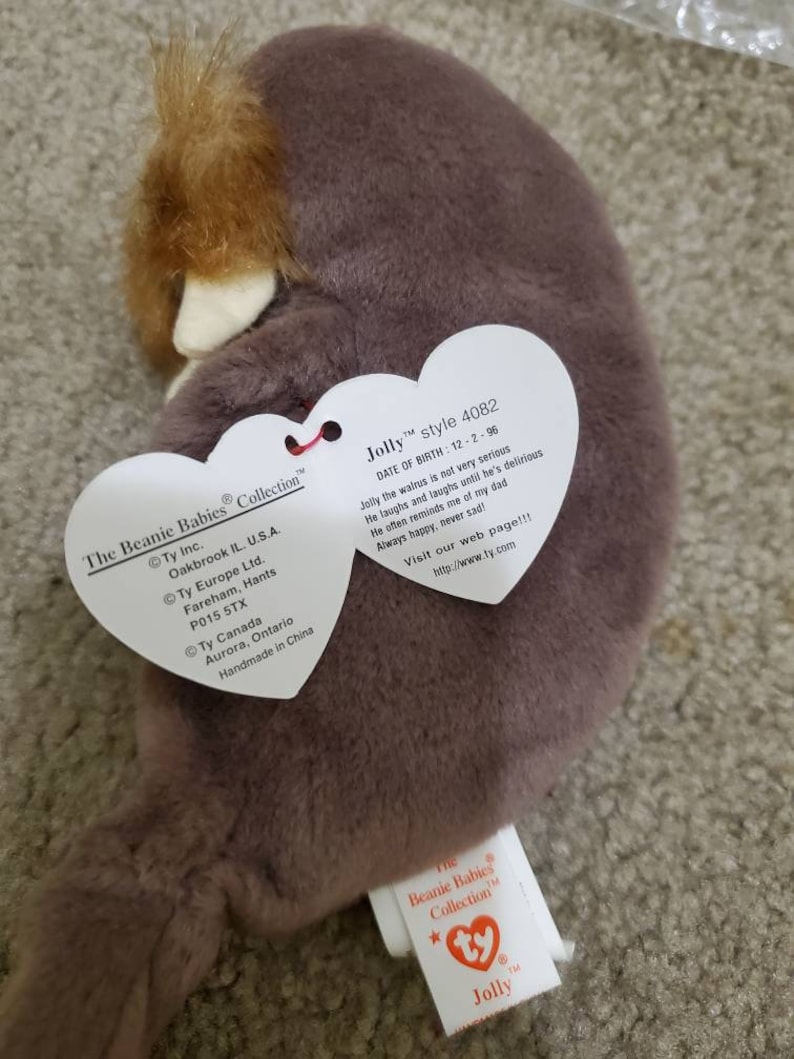 Jolly the Walrus Rare Ty Beanie Baby 1st Generation PVC Pellets - Etsy