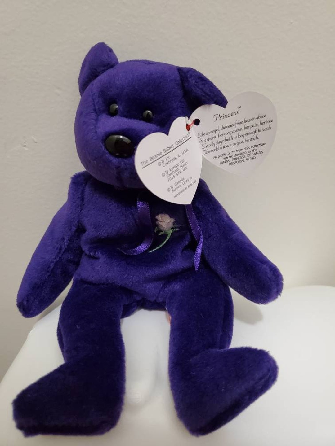 1997 Princess Bear(princess Diana) 1st Gen Rare Ty Beanie Baby Made in ...