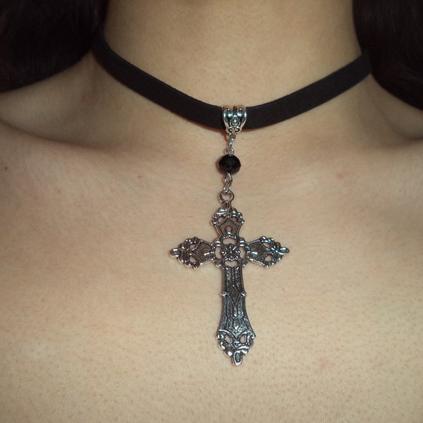 Cross Choker - Etsy