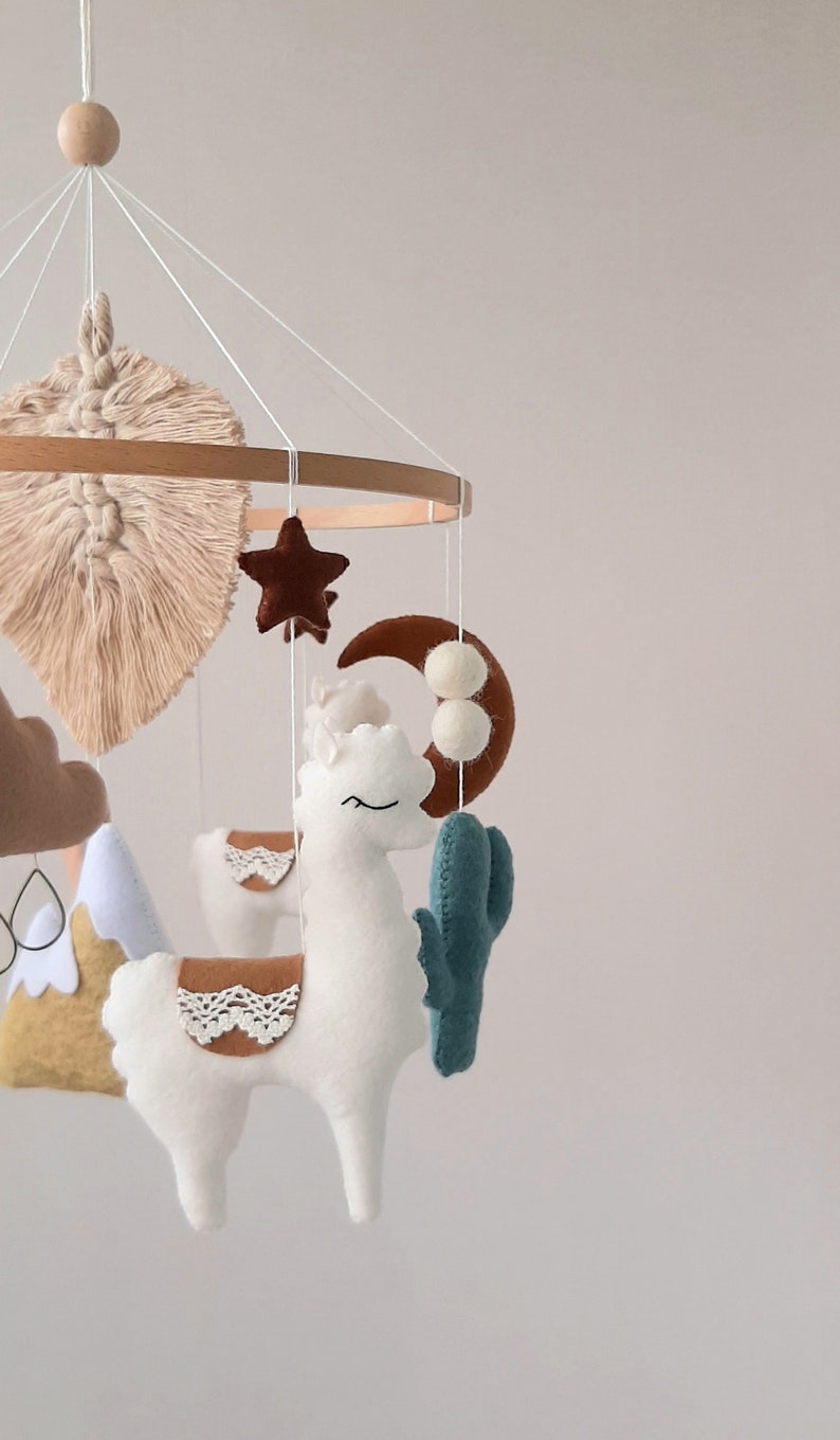 Macrame Llama Mobile Nursery Alpaca Mobile Baby Mobile Girl | Etsy
