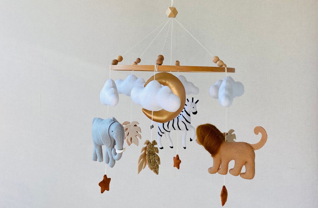 Safari Nursery Mobile, Ceiling Africa Mobile, Realistic Animals Lion ...
